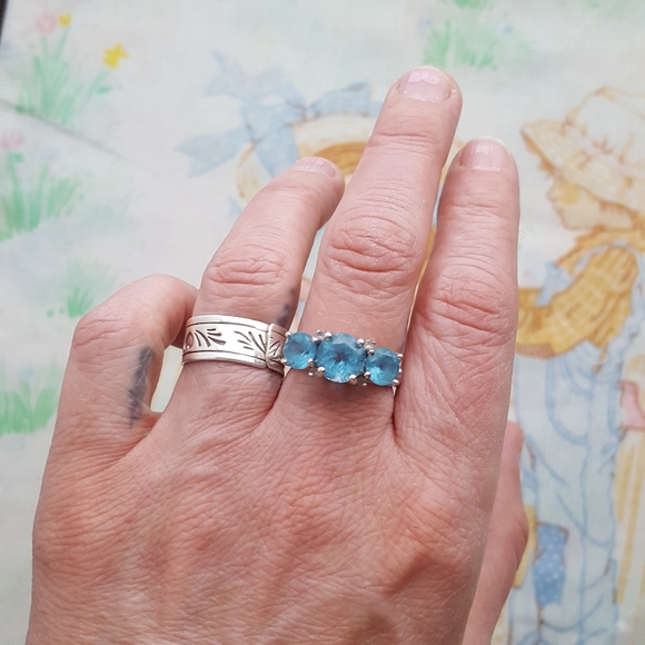 EMA | Jewelry | Vintage Ema Aquamarine Sterling Silver Ring | Poshmark